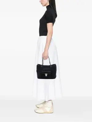 Prada 2010-2026 Impuntu Tessuto Chain Tote Satchel - Black