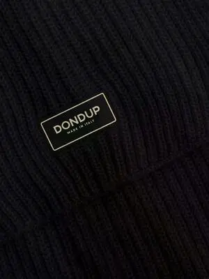 DONDUP Ribbed-knit Logo-patch Scarf