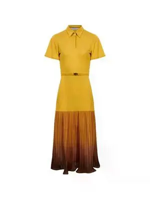 ROWEN ROSE Polo-collar Ombré-effect Midi Dress