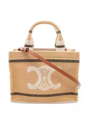 Celine Small Canvas Triomphe Cabas Tote - Neutrals