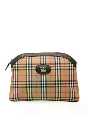 Burberry 20th Century Haymarket Check Canvas Clutch Bag - Neutrals