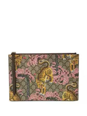 Gucci 2000-2015 Gg Supreme Bengal Clutch Bag - Neutrals