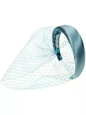 JENNIFER BEHR Silk-satin Voilette Headband - Blue