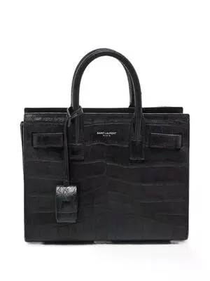 Saint Laurent Nano Sac De Jour Crocodile-effect Tote Bag - Black