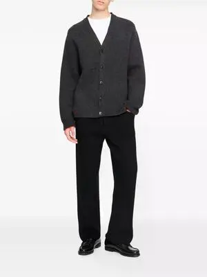 BARRIE Double-faced Button-up Cardigan - Grey