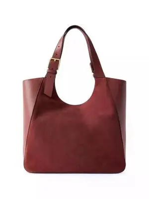 Furla Leather Tote Bag With Suede Panels