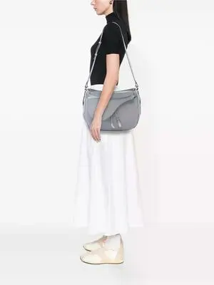 Dior 2021 Grained Calfskin Saddle Soft Bag Satchel - Grey