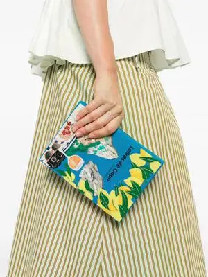 OLYMPIA LE-TAN Embroidered Clutch Bag - Blue