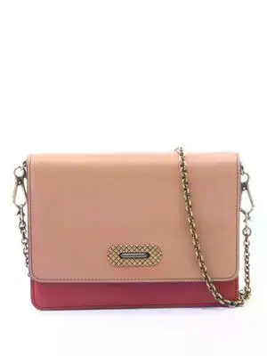 Bottega Veneta 2000-2007 Leather Wallet On Chain Crossbody Bag - Pink
