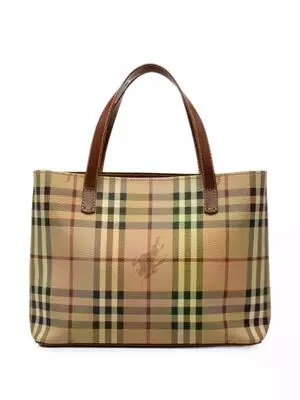 Burberry 2000-2017 Mini Haymarket Check Coated Canvas Tote Bag - Neutrals