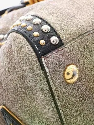 Prada 2000-2013 Studded Leather Bauletto Bag Satchel