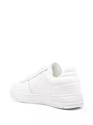 Versace Calf Leather Logo Print Sneakers
