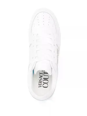 Versace Calf Leather Logo Print Sneakers