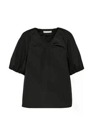 CLUB21 Ruched Puff-sleeve Top - Black