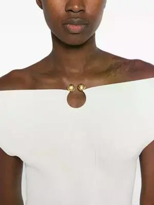 Alberta Ferretti Off-the-shoulder Midi Dress