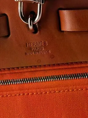Hermès Herbag Zip Leather And Toile 39 Satchel - Brown