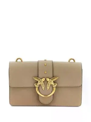 Pinko Love One Leather Crossbody Bag - Neutrals