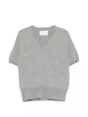 Extreme Cashmere Martina V-neck Short-sleeve Sweater - Grey