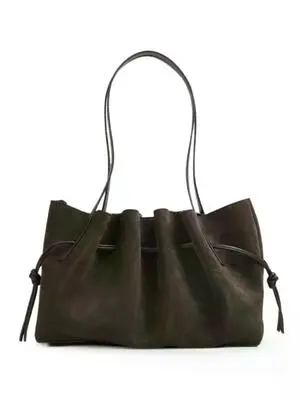 Yuzefi Scallop Suede Shoulder Bag