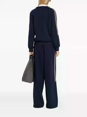 Gucci Web-stripe Embroidered Logo Zip-up Sweater