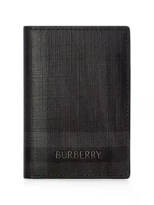 Burberry City Check Folding Card Case - Black