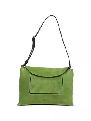 WANDLER Penelope Suede Logo-print Shoulder Bag