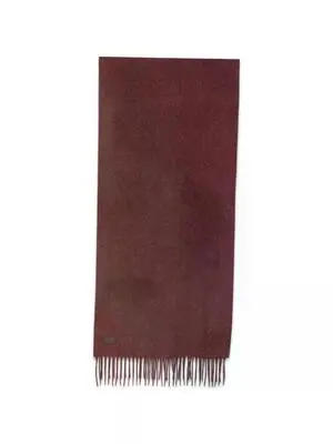 Canali Fringed Logo-patch Scarf - Red