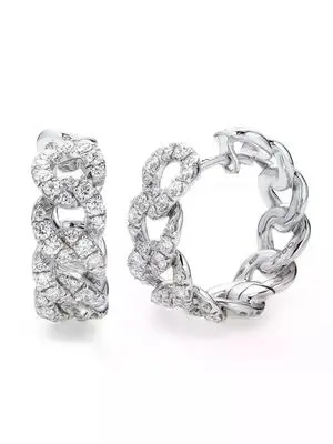 ZYDO Cuban Chain Hoop And Diamond Earrings