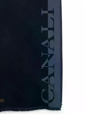 Canali Logo-print Frayed Scarf