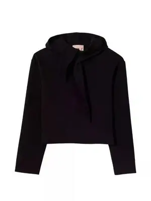 Plan C Cropped Hoodie With Scarf Collar