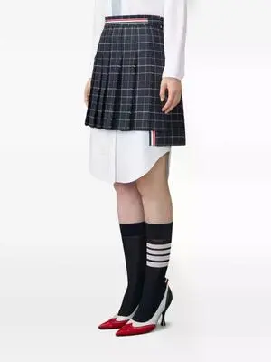 Thom Browne Windowpane Houndstooth Pleated Skirt