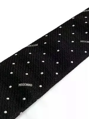 Moschino Polka-dot Logo-embroidered Tie