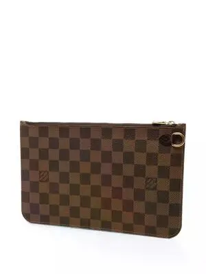 LOUIS VUITTON 2016 Damier Ebene Neverfull Pochette Clutch Bag