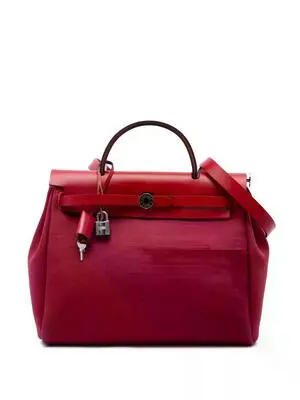 Hermès 2019-2026 Toile Verso Herbag Zip 31 Satchel - Red