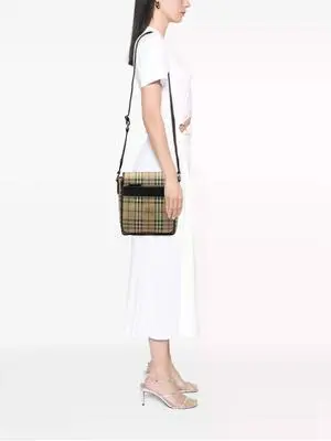 Burberry 2000-2017 Haymarket Check Coated Canvas Crossbody Bag - Neutrals