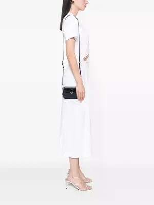 Prada 2013-2026 Saffiano Vernice Fiocco Camera Bag Crossbody Bag - Black