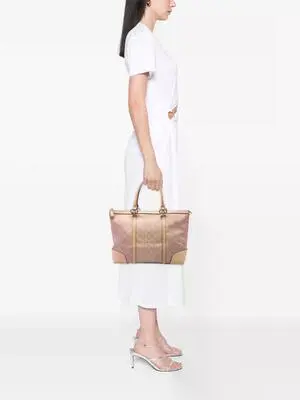 Gucci 2016-2026 Gg Metallic Canvas Lovely Tote Bag - Pink