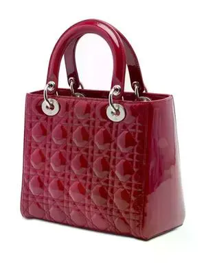 Dior Patent Cannage Lady Satchel - Red