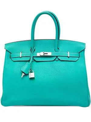 Hermès 2009 Togo Birkin Retourne 35 Handbag - Blue