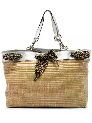 Gucci 2016-2026 Large Straw Positano Scarf Tote Bag - Neutrals
