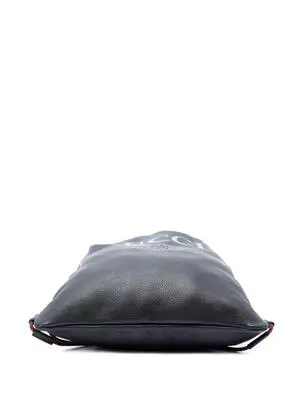 Gucci 2021-2026 Grained Calfskin Web Logo Drawstring Backpack