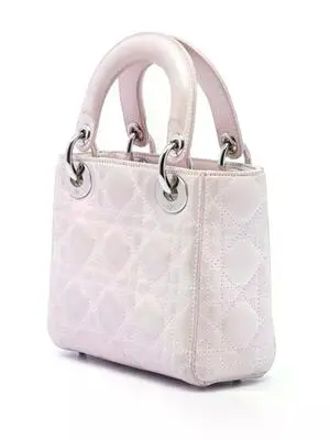 Dior Iridescent Lambskin Cannage Lady Satchel - Pink