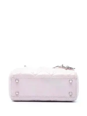 Dior Iridescent Lambskin Cannage Lady Satchel - Pink