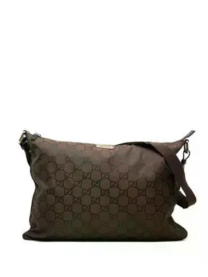 Gucci Gg Monogram Nylon Crossbody Bag - Brown