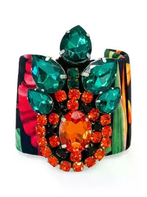 Stella Jean Crystal-embellished Floral Print Cuff Bracelet