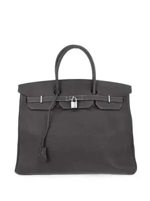 Hermès 2006 Taurillon Clemence Birkin 40 Tote Bag - Grey