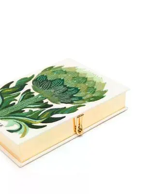 OLYMPIA LE-TAN Artichoke Embroidered Clutch Bag - Neutrals