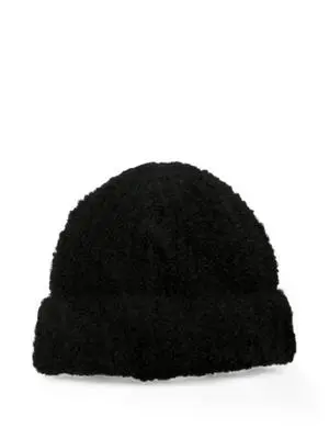 MAISON MARGIELA Logo-patch Beanie Hat - Black