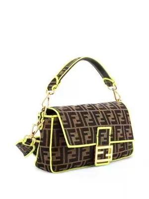 Fendi Baguette Nm Zucca Canvas Medium Shoulder Bag