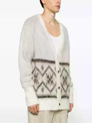 Martine Rose Brushed Fair Isle-intarsia Mohair Blend Cardigan